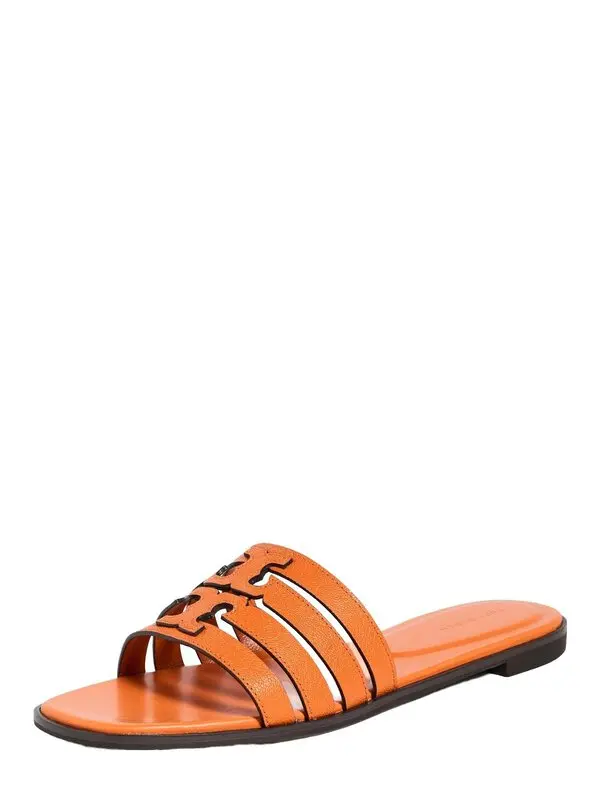 Tory Burch Ines Cage Slides - Orange Citrine
