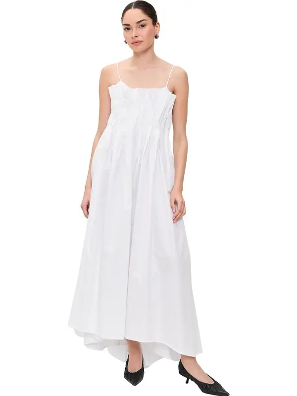 MARQUES' ALMEIDA Cinch Pleated Midi Dress - White