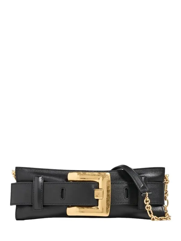Balmain Anthem Calfskin Clutch - 0pa Noir