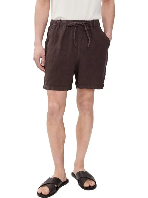 BATHER Linen Leisure Shorts - Espresso