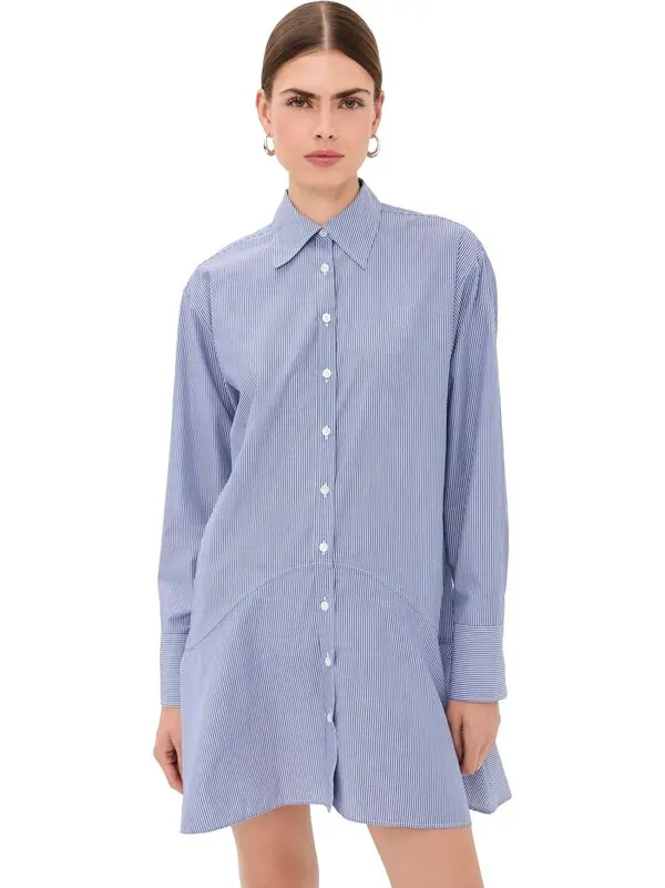 Bite Studios Striped Shirt Dress - Blue Stripe