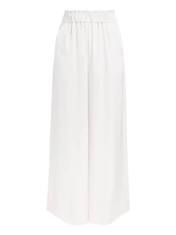 Claudie Pierlot Satin Wide Leg Trousers - White