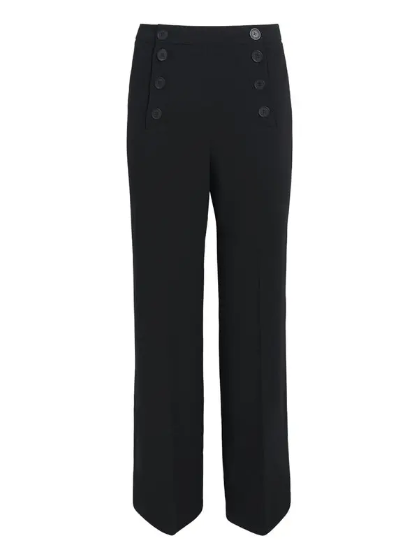 Claudie Pierlot Buttoned Wide-leg Tailored Trousers - Black