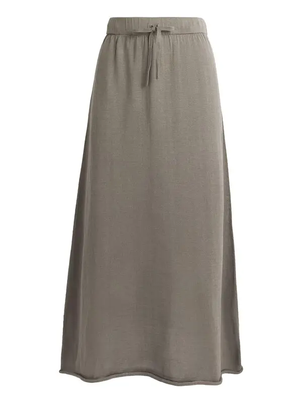 LAUREN MANOOGIAN Pima Cotton Veil Midi Skirt - Brown