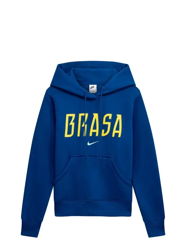 Nike Brazil Phoenix Fleece Soccer Pullover Hoodie - Blue