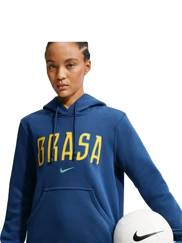 Nike Brazil Phoenix Fleece Soccer Pullover Hoodie - Blue