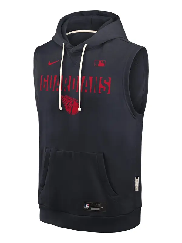 Nike Cleveland Guardians Authentic Collection Standard Issue Sleeveless Pullover Hoodie - Blue