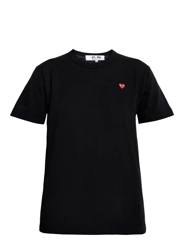 Play Comme Des Garcon T-shirt With Logo Patch - Black