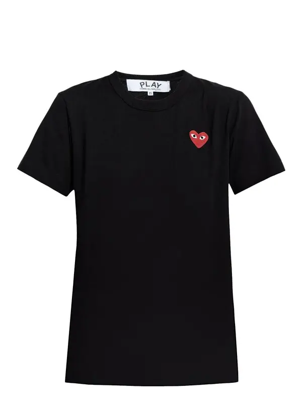 Play Comme Des Garcon T-shirt With Logo Patch - Black