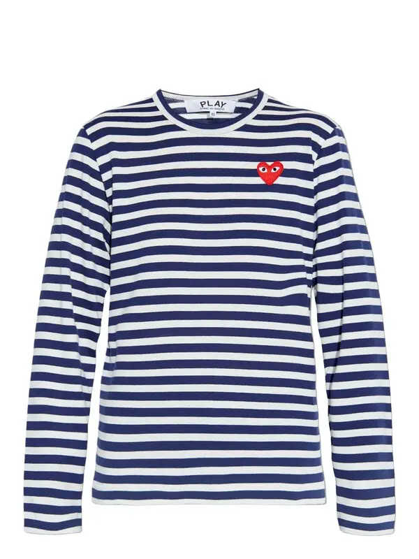Play Comme Des Garcon Striped Top - Navy Blue