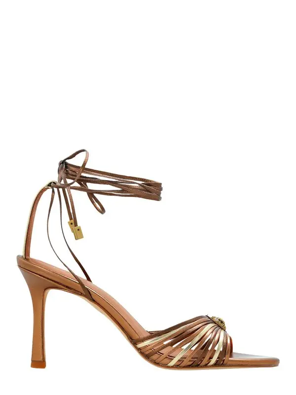 Kurt Geiger Multi Strap Tie Heeled Sandals - Gold