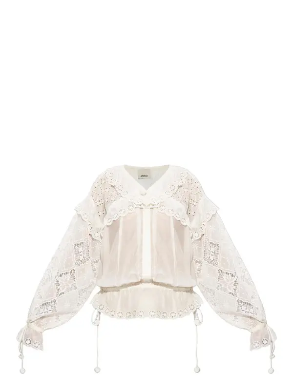 Isabel Marant Nowana Openwork Embroidered Top - White