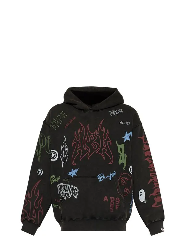 A BATHING APE Printed Hoodie - Black