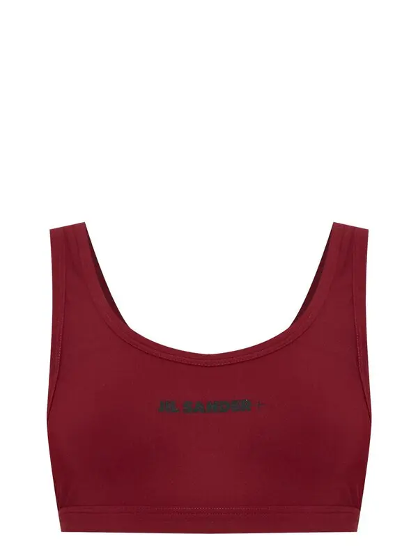JIL SANDER Lingerie Top With Logo - Burgundy