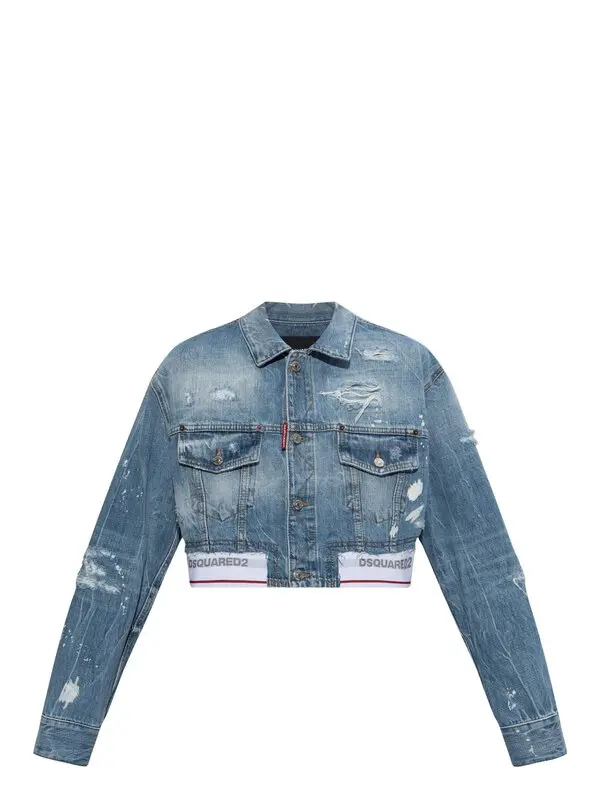 Dsquared2 Vintage-effect Denim Jacket - Blue