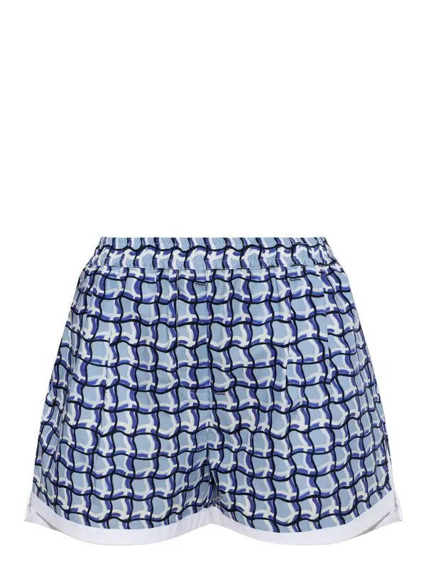 Marni Patterned Flared Shorts - Blue