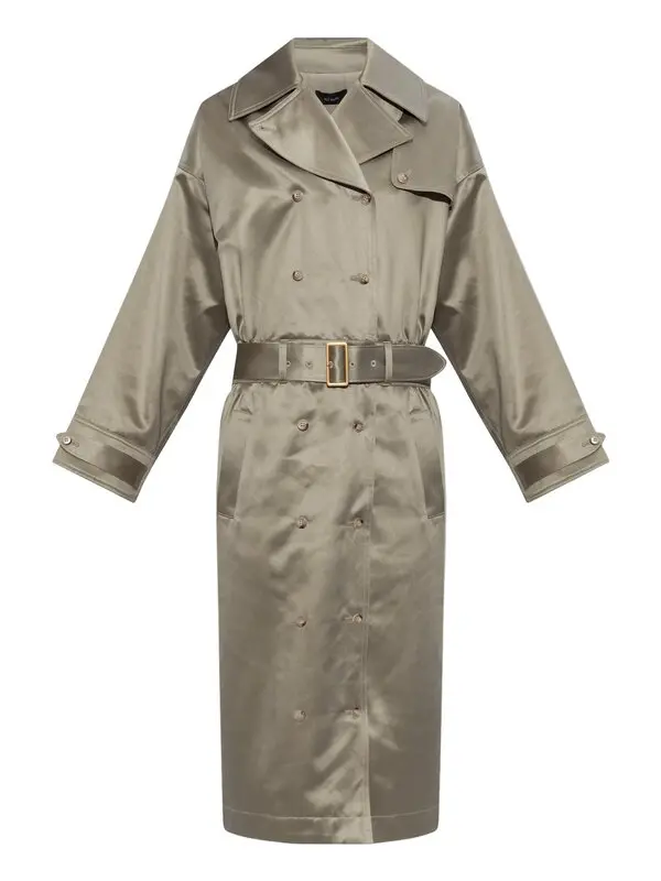 WILLY CHAVARRIA Belted Trench Coat - Green