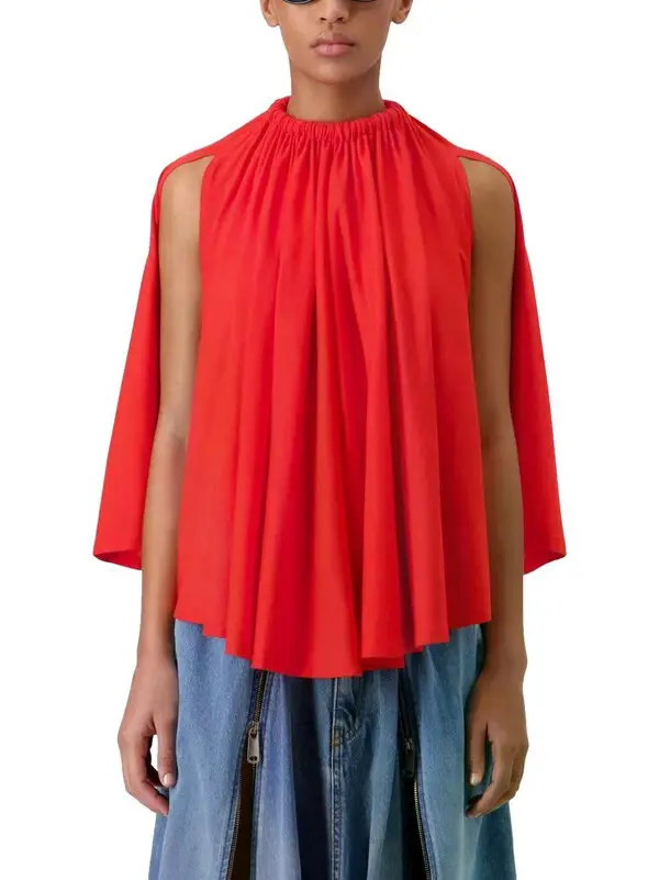 Coperni Asymmetric Draped Blouse - Red