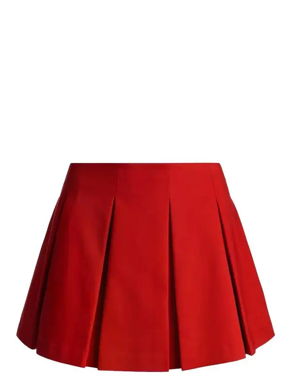 Alice + Olivia Emilie Wide-pleat Mini Skirt - Red