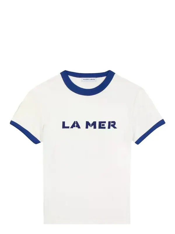Maison Labiche Embroidered Ringer T-shirt - White