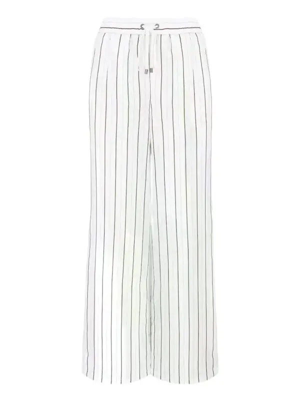 Lorena Antoniazzi Striped Drawstring Trousers - White