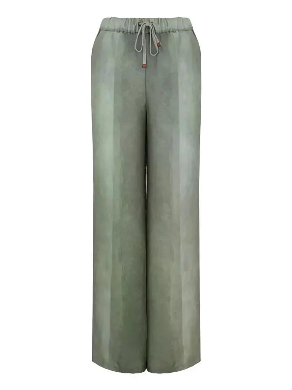 Lorena Antoniazzi Striped Drawstring-waist Trousers - Green