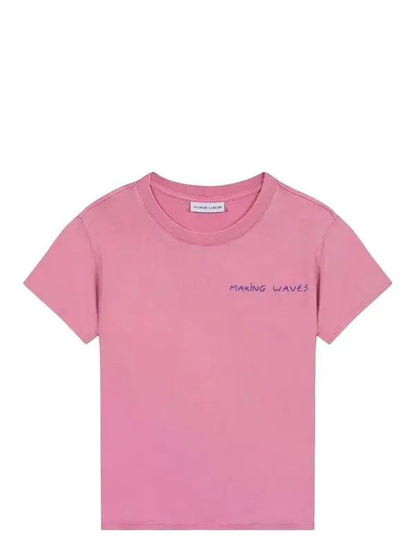 Maison Labiche Slogan-embroidered T-shirt - Pink