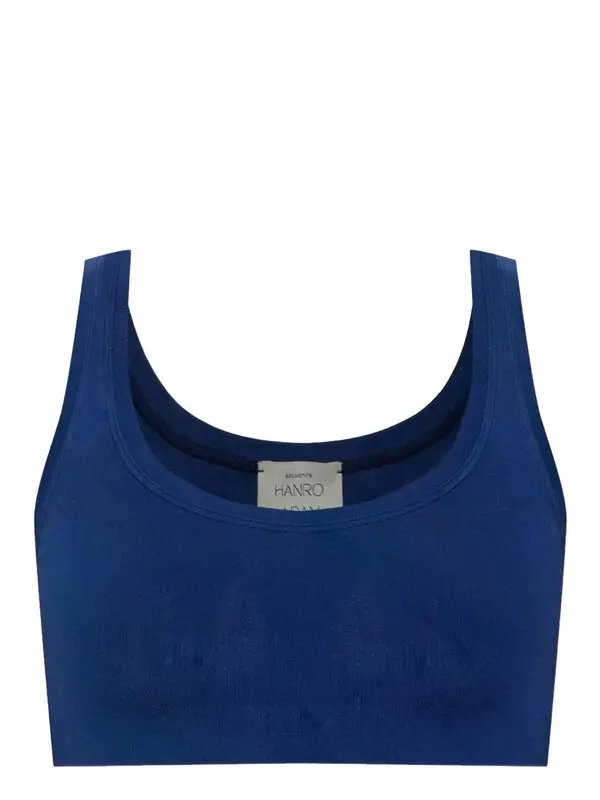 Hanro Shell Embroidered Cropped Top - Blue