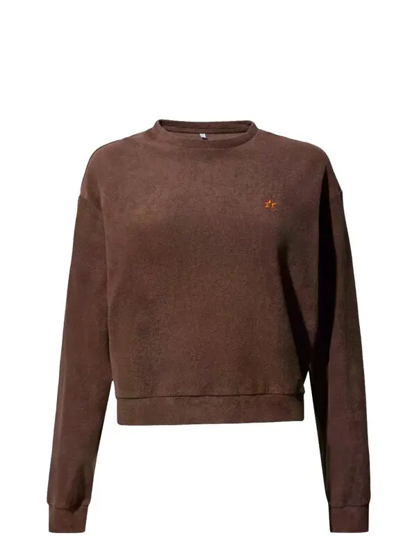 Perfect Moment Star-embroidered Terrycloth Sweatshirt - Brown