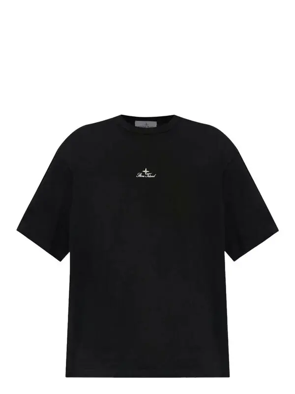 Stone Island Logo-embroidered T-shirt - Black