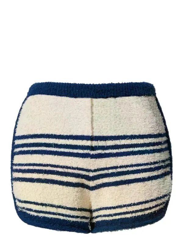 Perfect Moment Stripe-pattern Bouclé Shorts - Blue