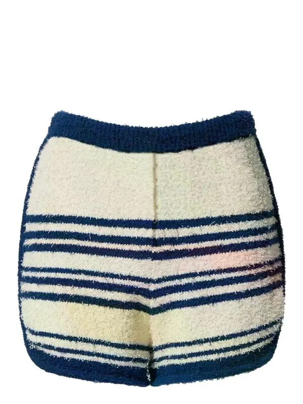 Perfect Moment Stripe-pattern Bouclé Shorts - Blue