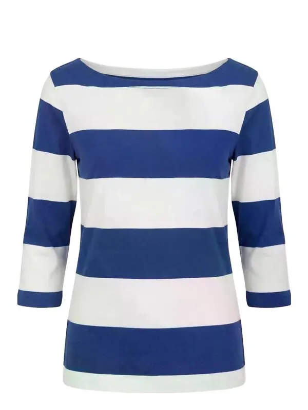 Majestic Filatures Striped Boat-neck T-shirt - Blue