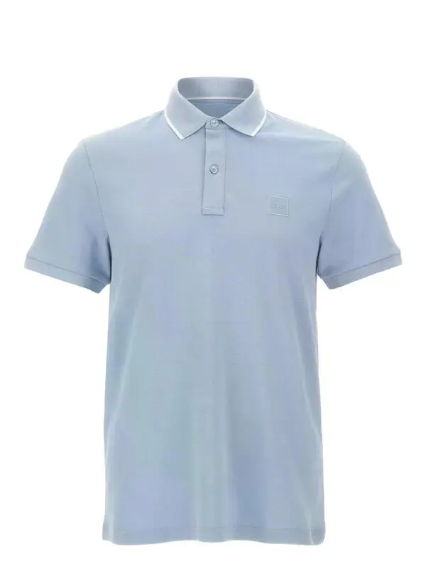 BOSS Passertip Contrast-piping Polo Shirt - Blue