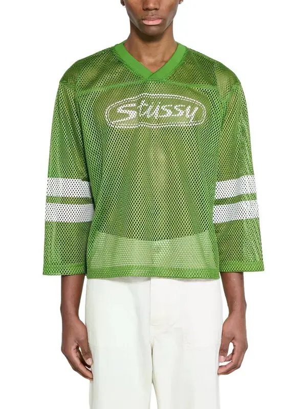 StÜssy Logo-print Mesh T-shirt - Green