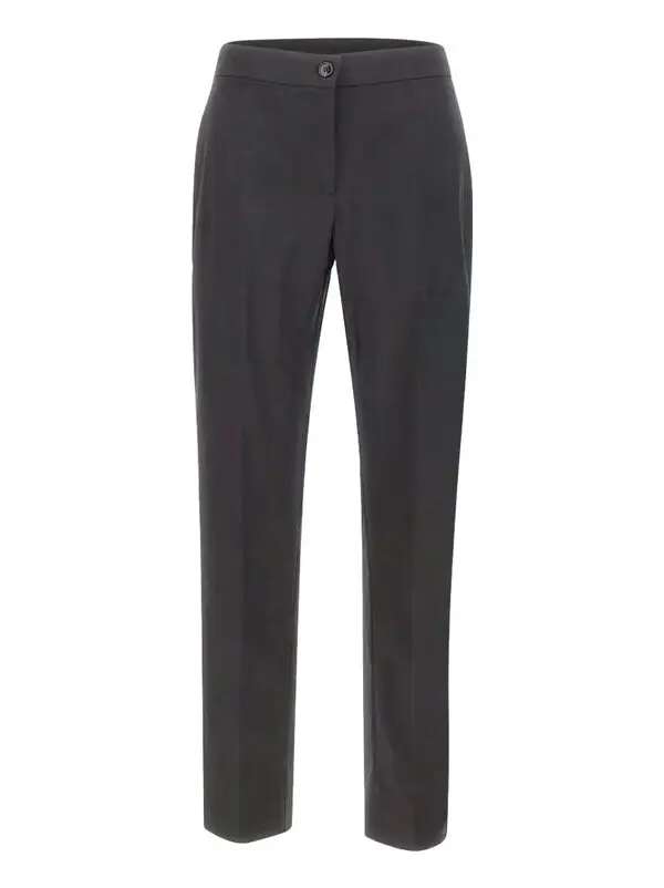 ELENA MIRO` Pressed-crease Straight-leg Trousers - Black