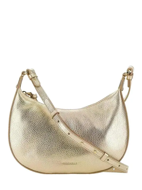 COCCINELLE Fujiko Pebbled Leather Shoulder Bag - Gold