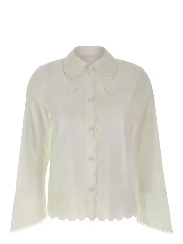 THE GARMENT Kirsten Scalloped-collar Shirt - Neutrals