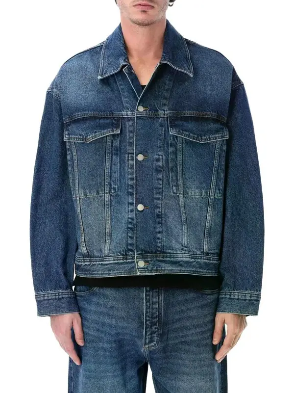 Studio Nicholson Faded-effect Denim Jacket - Blue