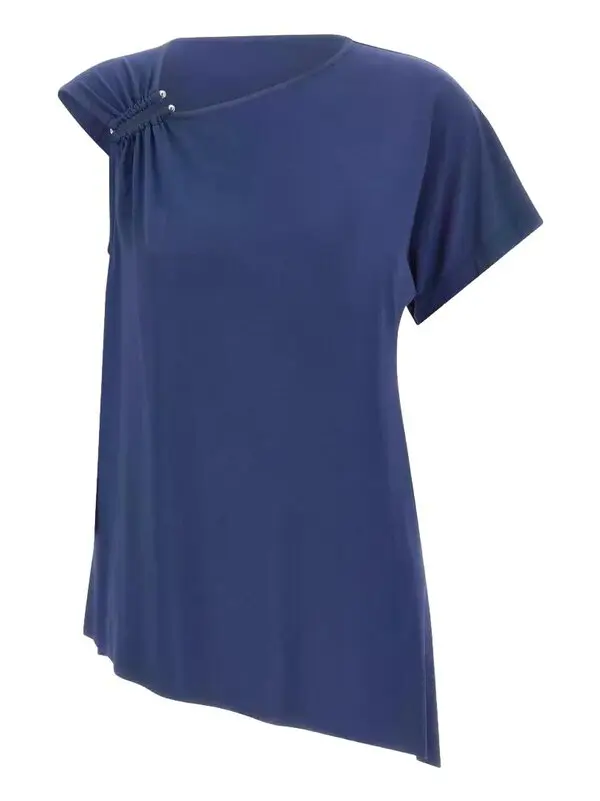 KAOS Asymmetric Metallic-detail Blouse - Blue