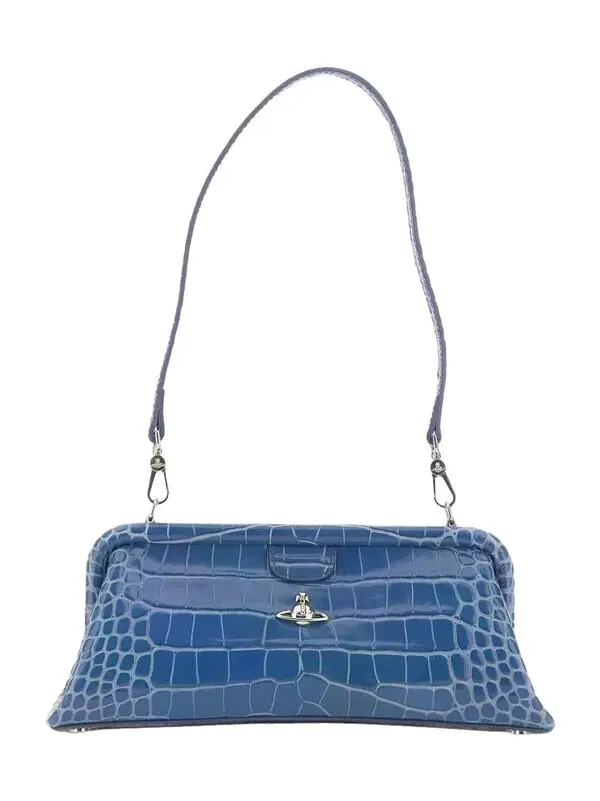 VIVIENNE WESTWOOD Jane Frame Crocodile-effect Shoulder Bag - Blue