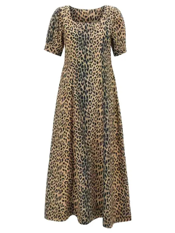 Rixo Kathleen Leopard-print Dress - Brown
