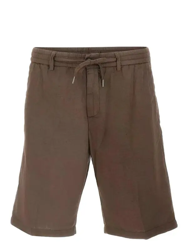 PERFECTION Drawstring Waistband Shorts - Brown