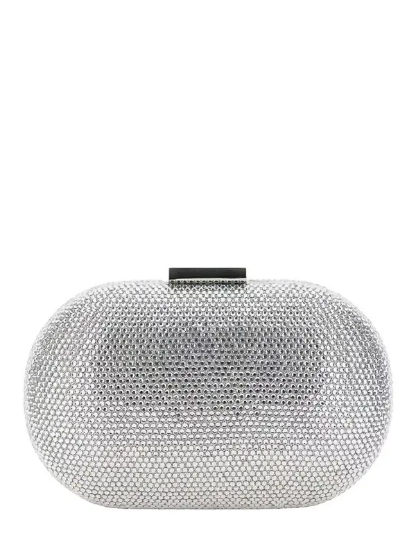 TWENTY FOURHAITCH Rhinestone-embellished Clutch Bag - Silver