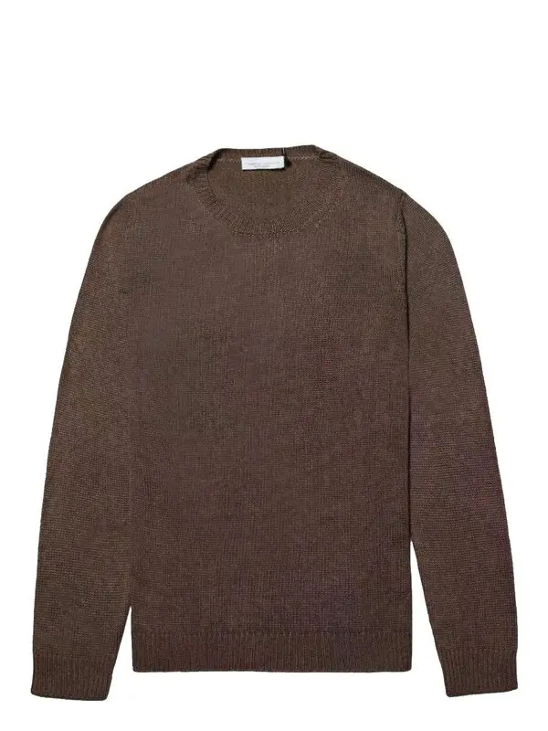 ROBERTO COLLINA Crew Neck Sweater - Brown