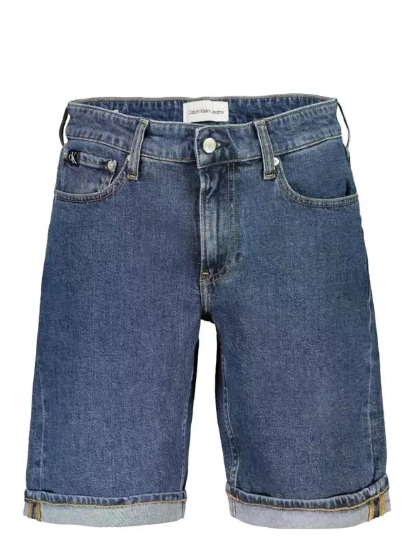 Calvin Klein Rolled-hem Denim Shorts - Blue