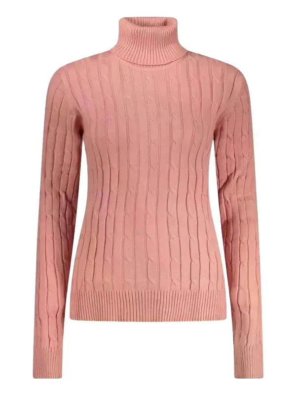 NORWAY 1963 Cable-knit Roll-neck Sweater - Pink