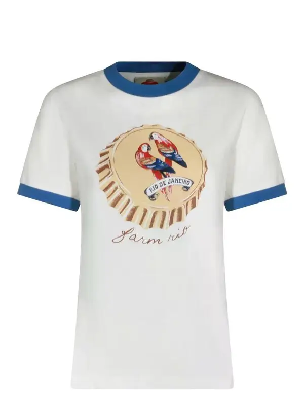 Farm Rio Graphic-print Ringer T-shirt - White