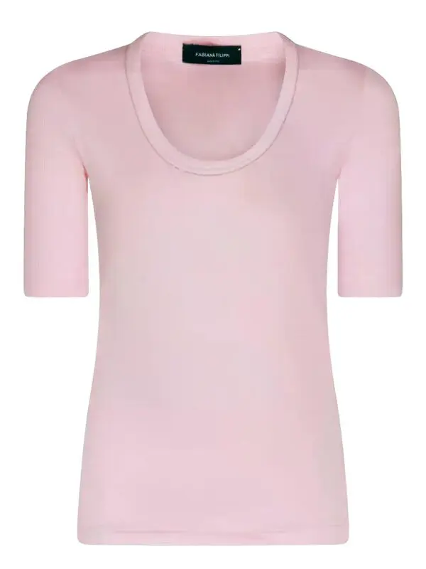 Fabiana Filippi Ribbed Chain-trim Top - Pink