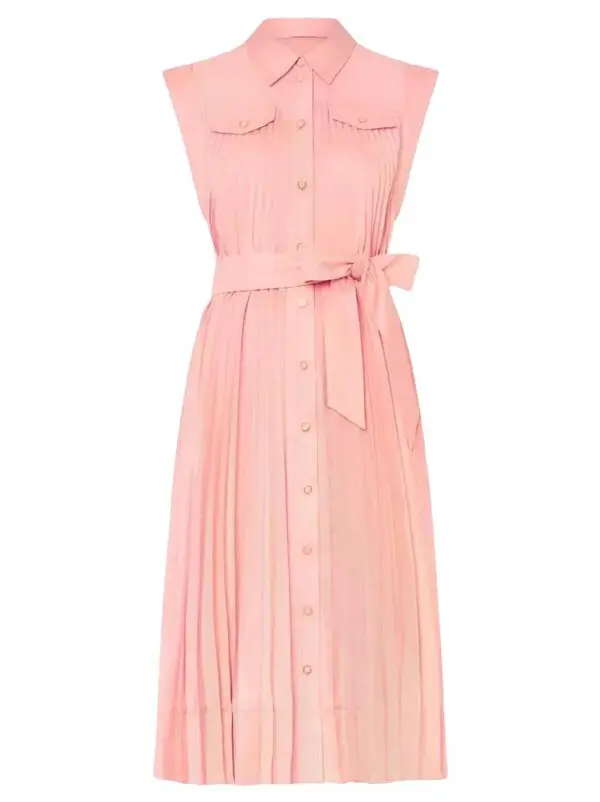 MILLY Johanna Pleated Dress - Pink